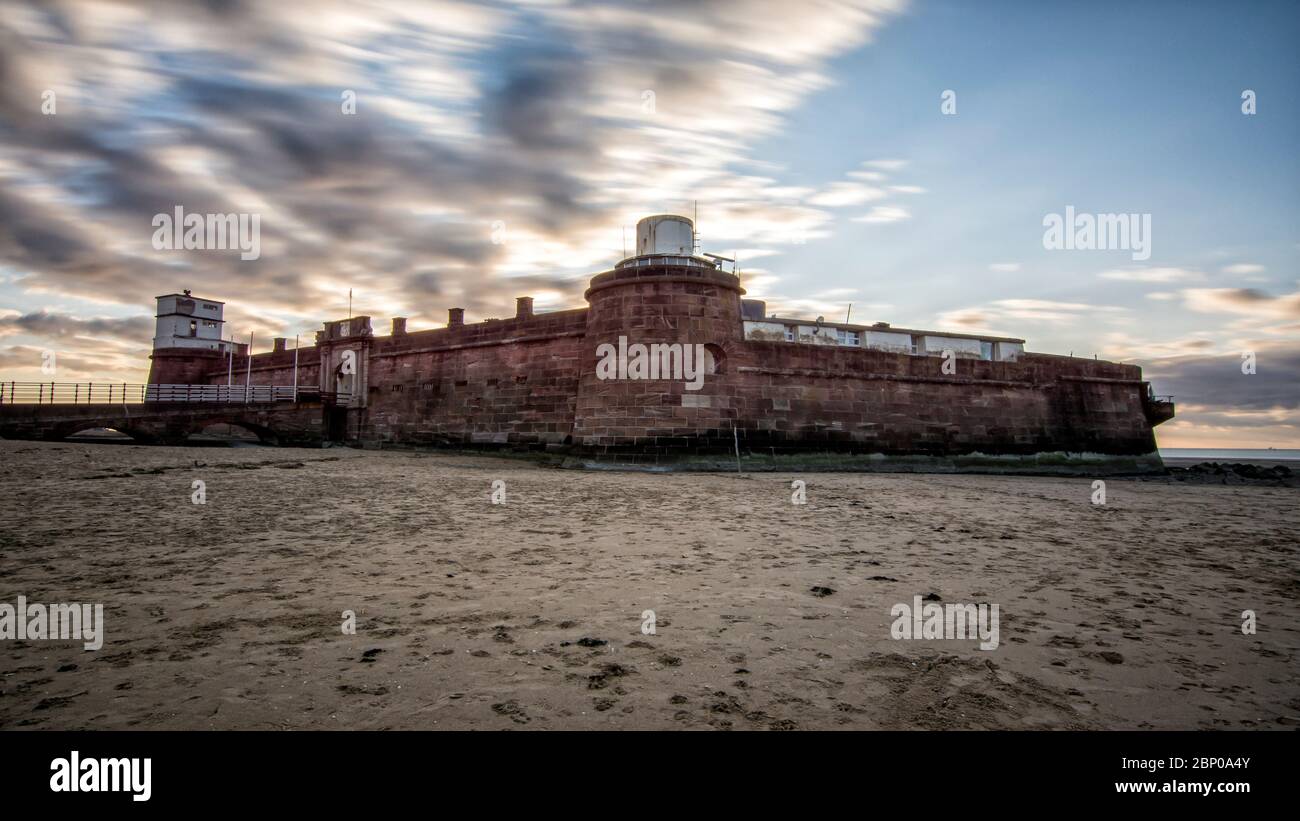 New Brighton Perch Rock Lighthouse and fort Stock Photo - Alamy