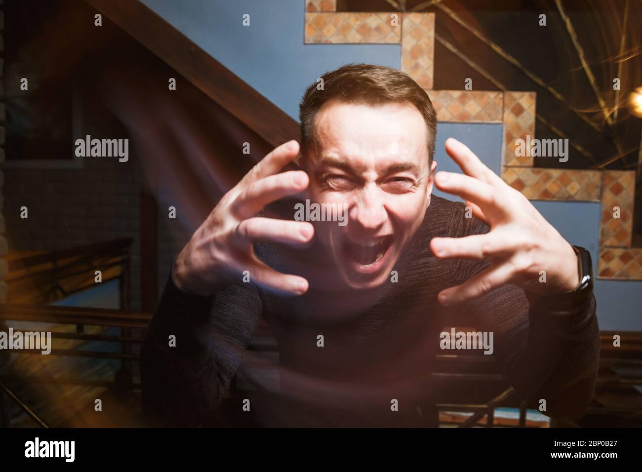 The face of a man with emotions. Young emotional man. Human emotions ...