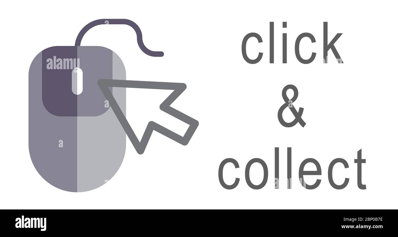 Ecommerce click and collect online ordering service symbol isolated on ...