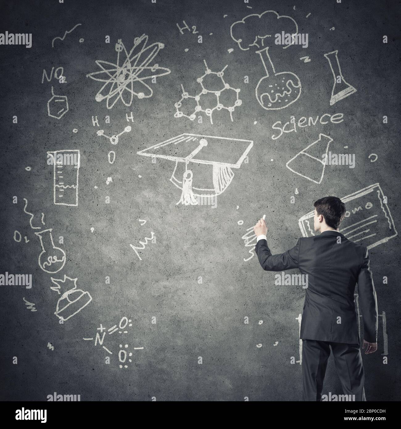 Hand scientist writing formulas hi-res stock photography and images - Alamy