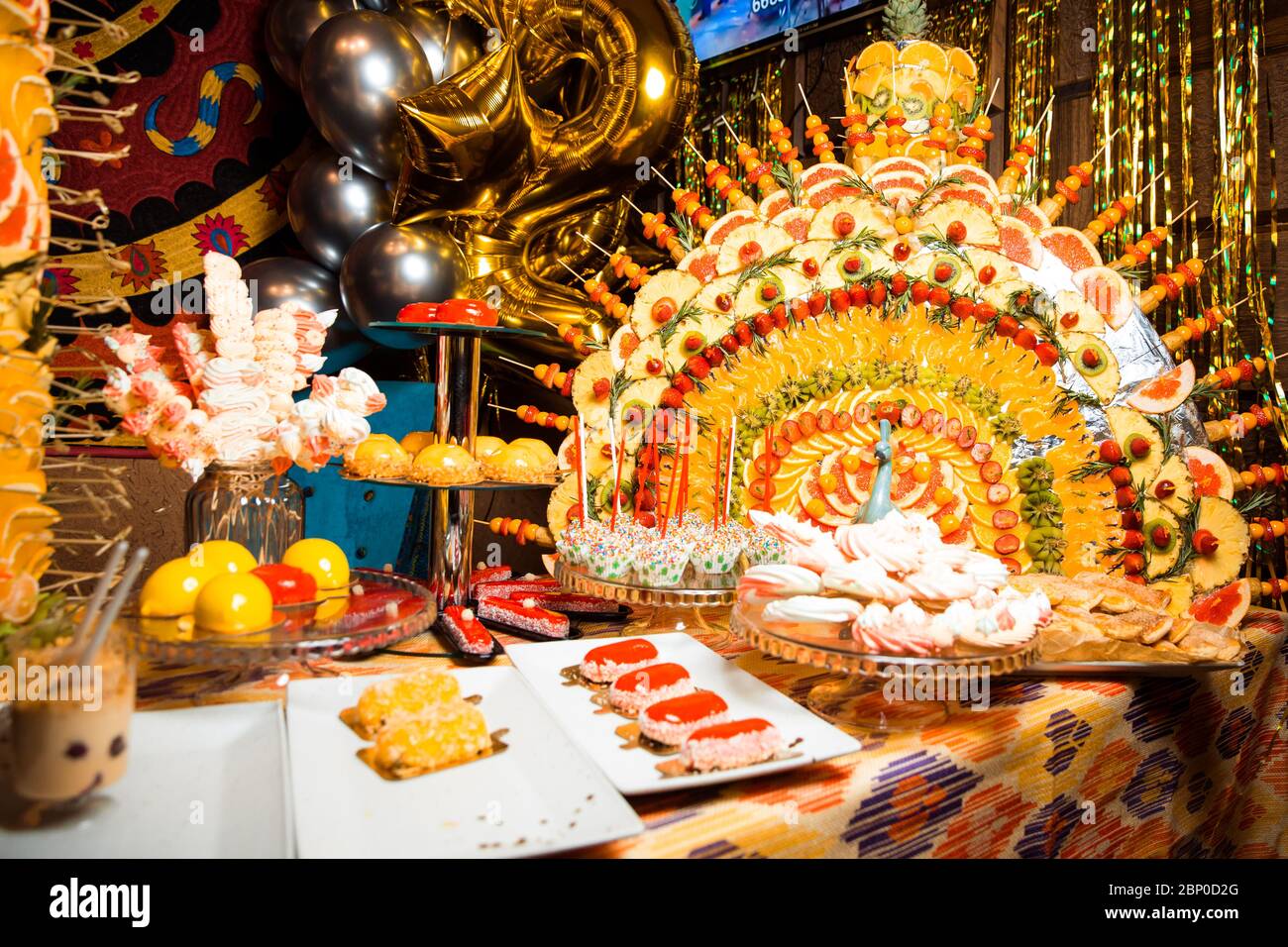 Creative fruit dessert funny peacock bird shape. Creative fruit dessert ...