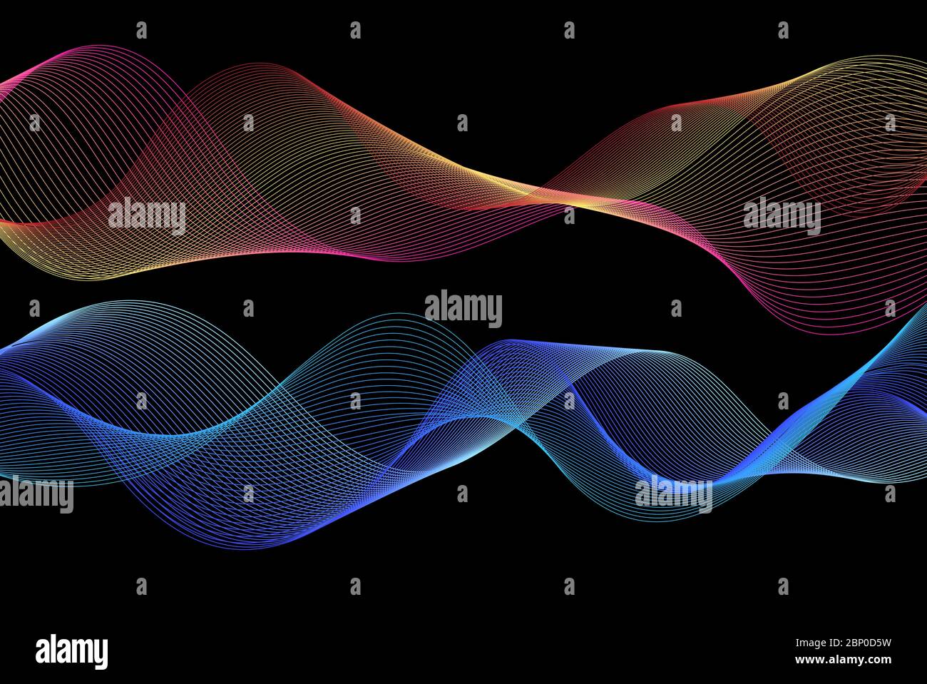 Vector illustration with graphic linear waves and strokes Stock Vector ...