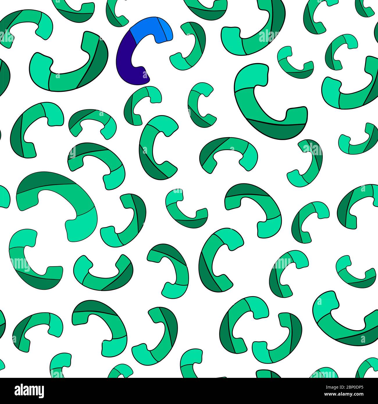 Letters C - seamless pattern. Randomly letters are C green shades and ...