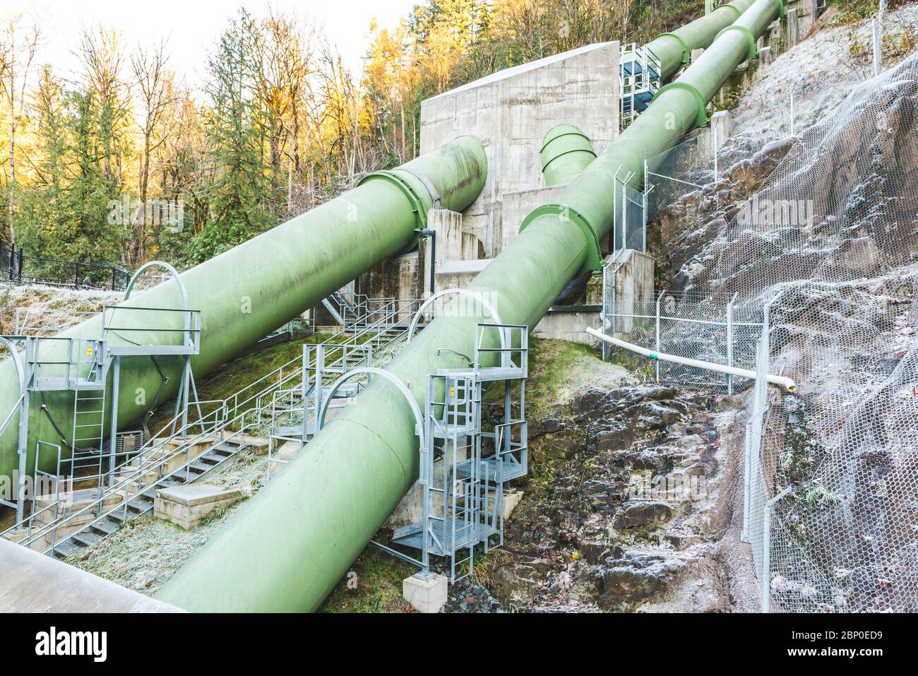 double green penstock for transfer a lot of water for generate electric ...