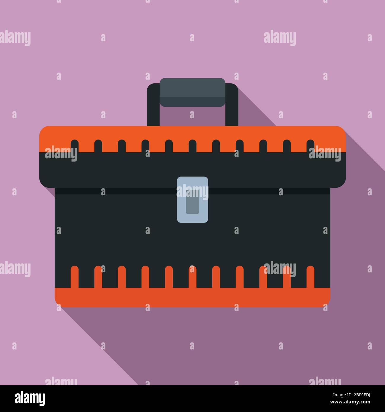 Electrician tool box icon. Flat illustration of electrician tool box ...