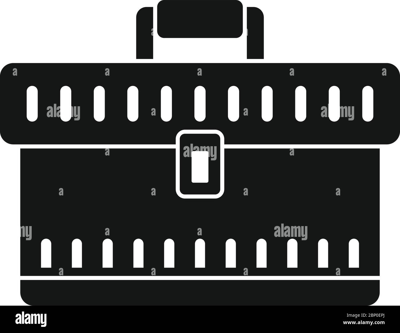 Electrician tool box icon. Simple illustration of electrician tool box ...