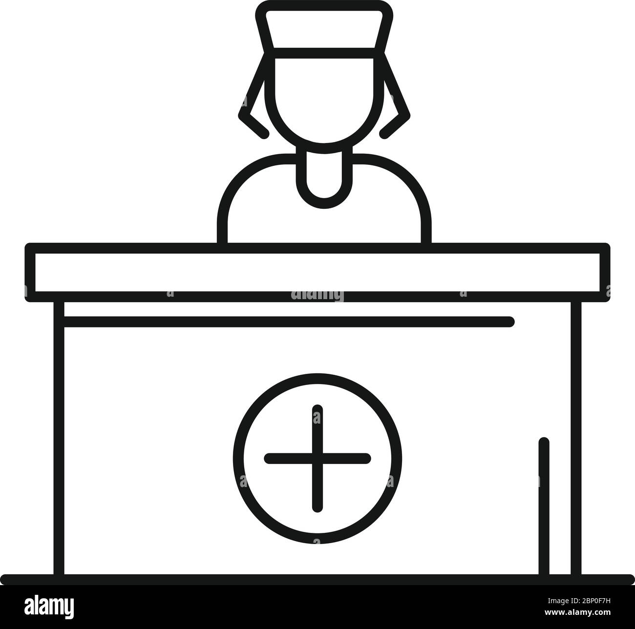 Hospital reception icon. Outline hospital reception vector icon for web ...