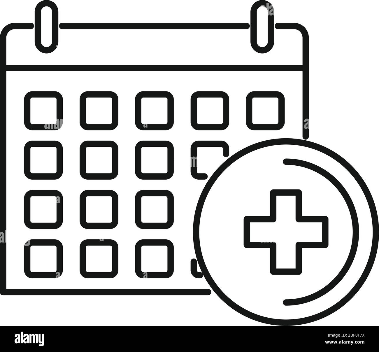 Medical calendar icon. Outline medical calendar vector icon for web ...