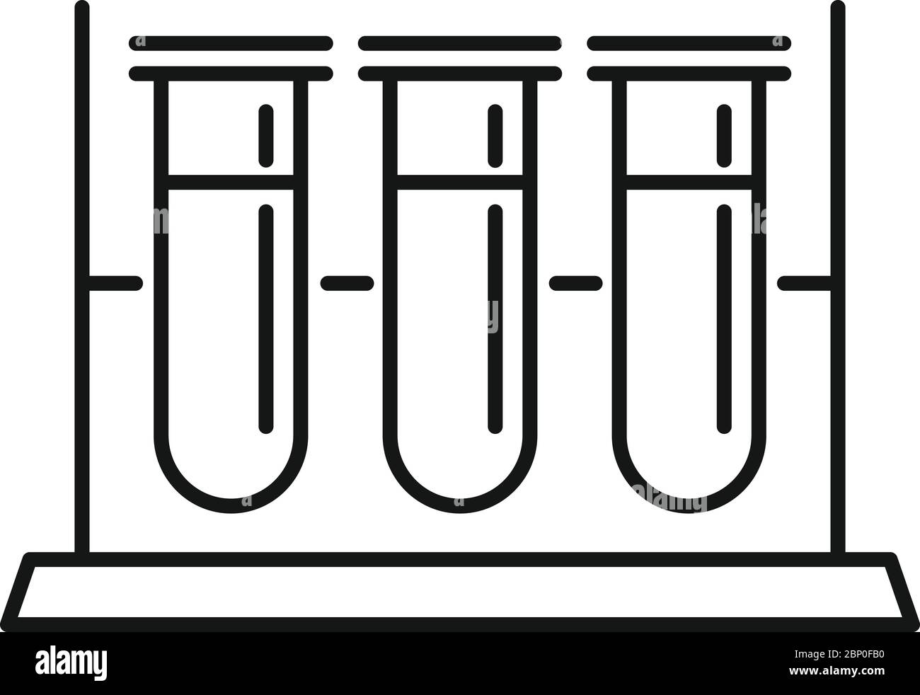 Test tubes stand icon. Outline test tubes stand vector icon for web ...