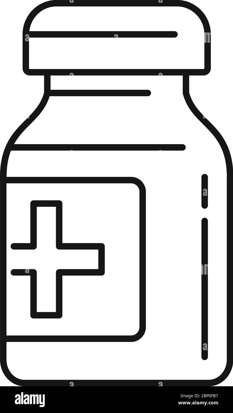 Medical capsule jar icon. Outline medical capsule jar vector icon for ...