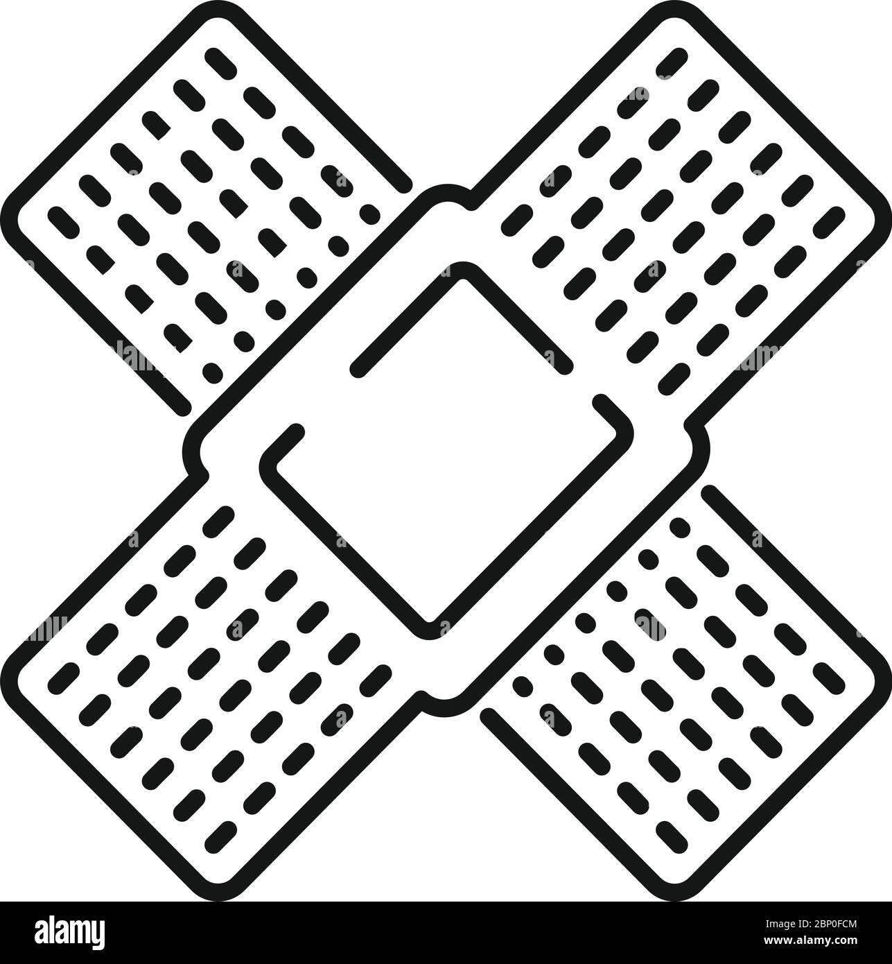 Cross medical plaster icon. Outline cross medical plaster vector icon for web design isolated on ...