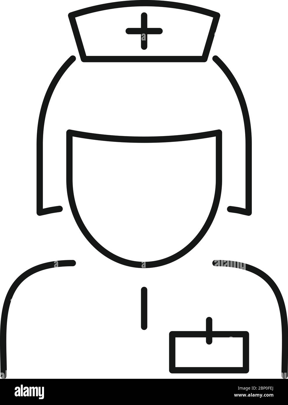 Medical nurse icon. Outline medical nurse vector icon for web design ...