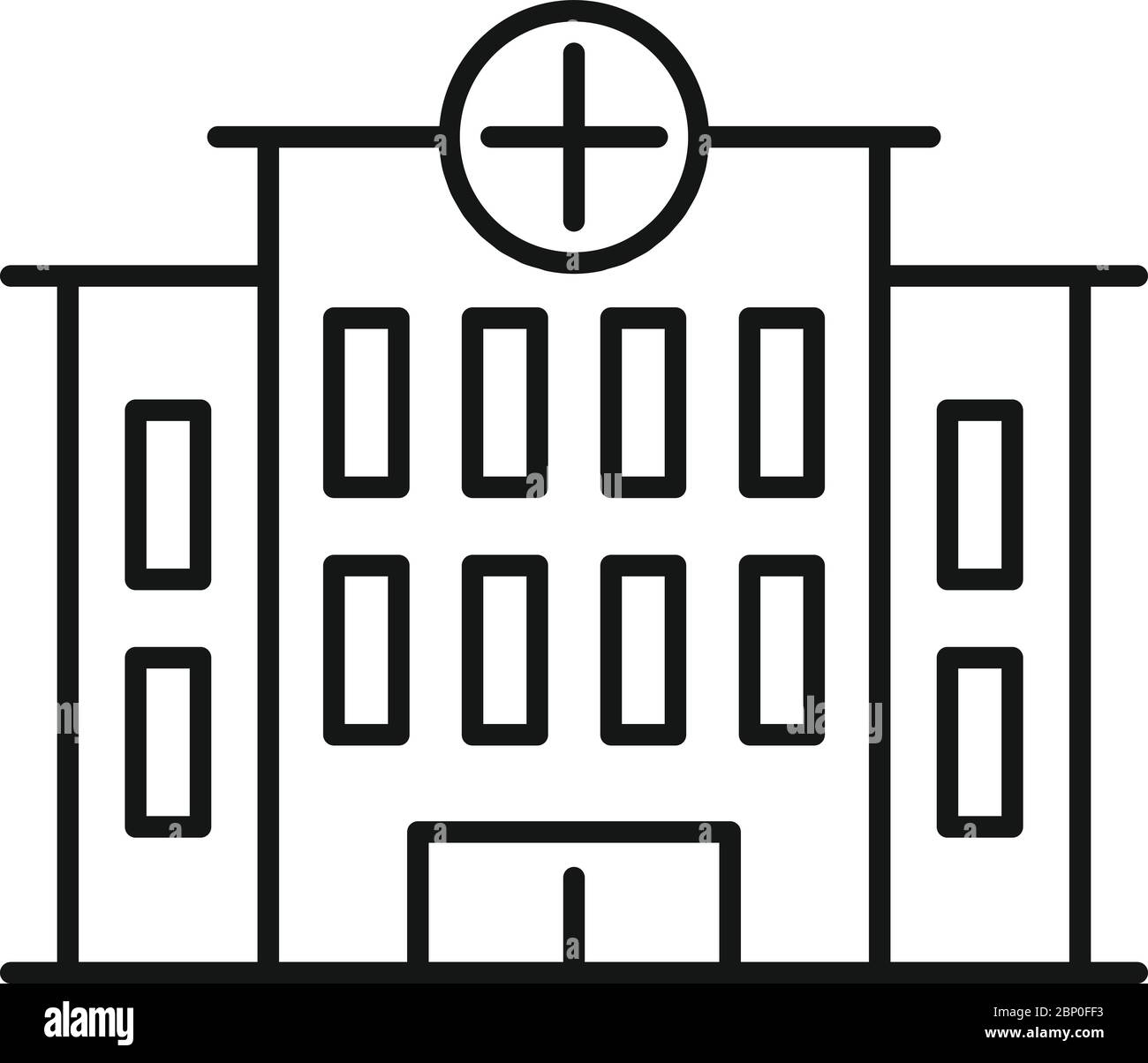 Hospital building icon. Outline hospital building vector icon for web ...