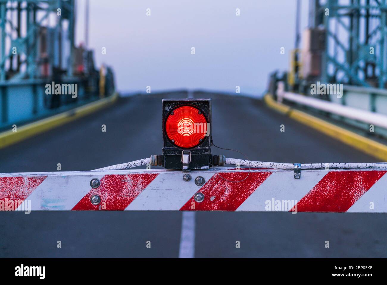 stop sign light on the stop bar on the road Stock Photo - Alamy