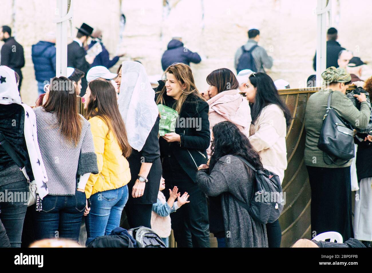 Jerusalem Israel December 12, 2019 View of unknown woman praying front ...
