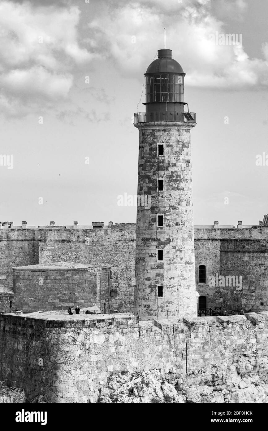 One of Cuba's famous landmarks - The Faro Castillo del Morro lighthouse ...