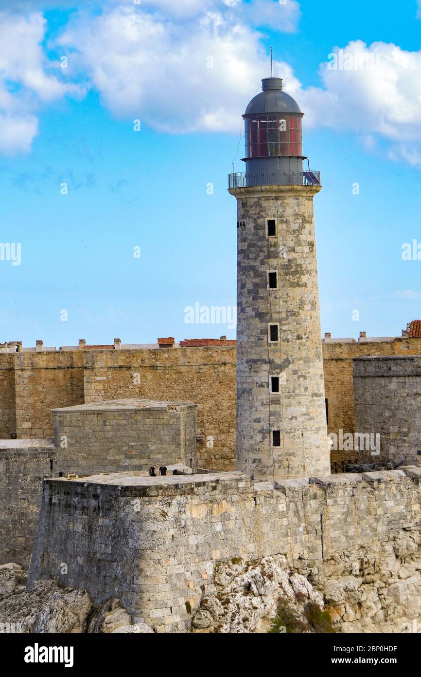 One of Cuba's famous landmarks - The Faro Castillo del Morro lighthouse ...