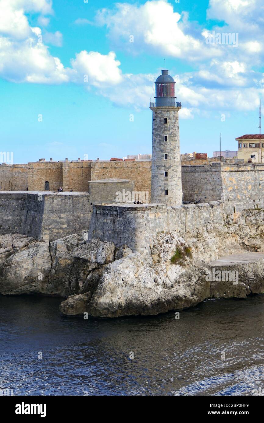 One of Cuba's famous landmarks - The Faro Castillo del Morro lighthouse ...