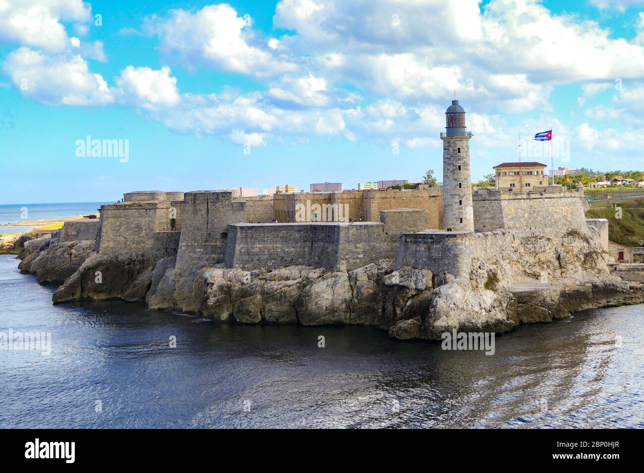 One of Cuba's famous landmarks - The Faro Castillo del Morro lighthouse ...