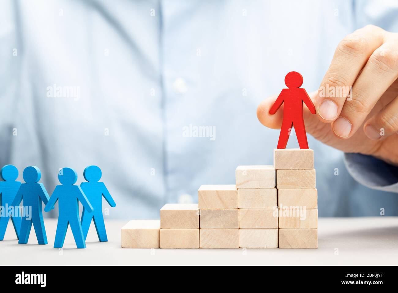 Assistance in career growth. Promotion of a leader in a business team ...