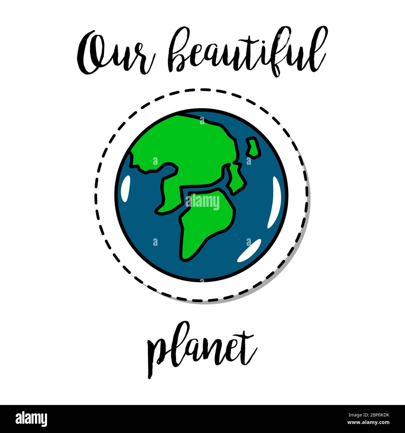 Fashion patch element with quote, Our beatiful planet, and earth vector ...