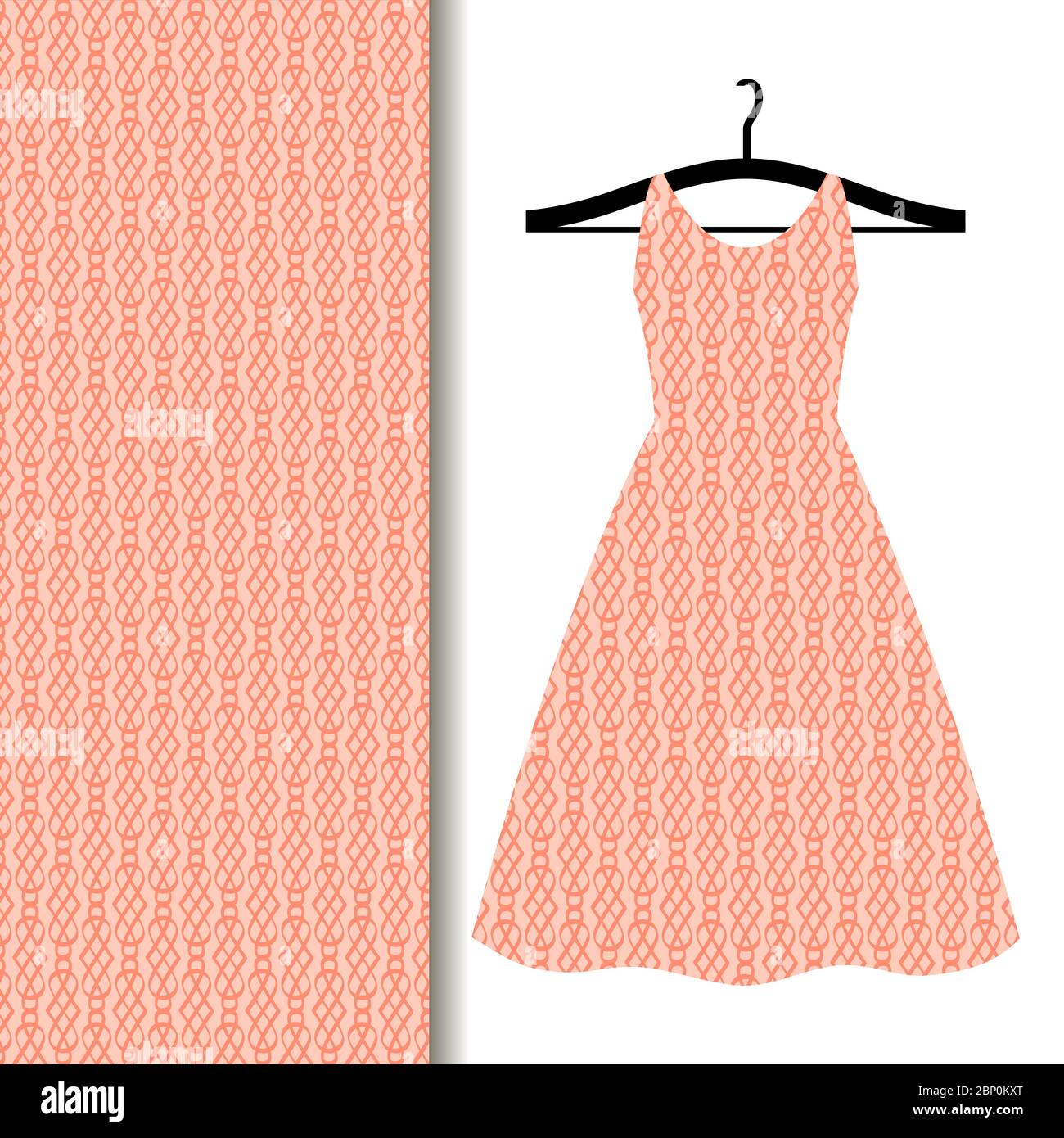 Women dress fabric pattern design on a hanger with geometric pattern of ...