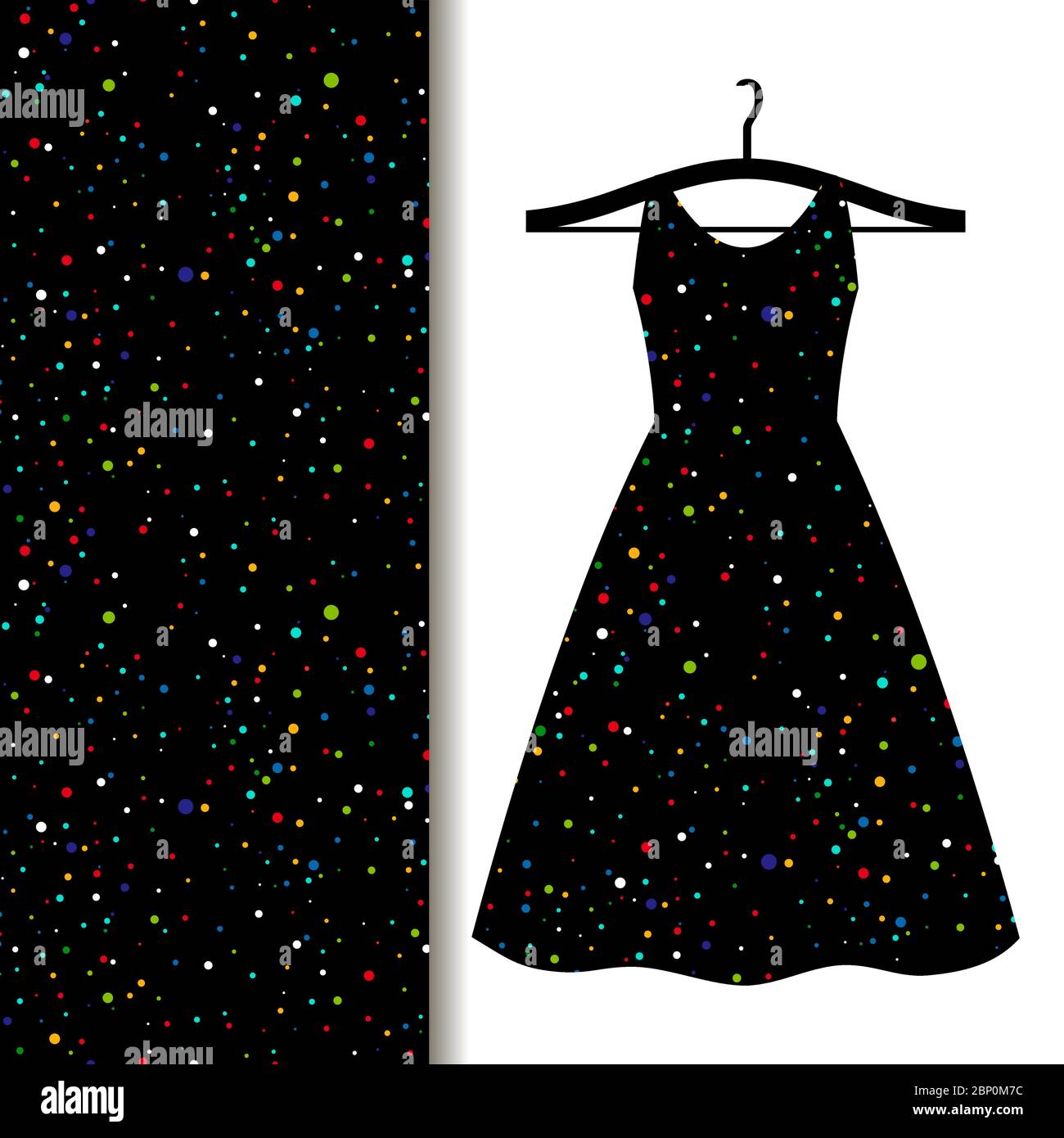 Women dress fabric pattern design on a hanger with space pattern ...