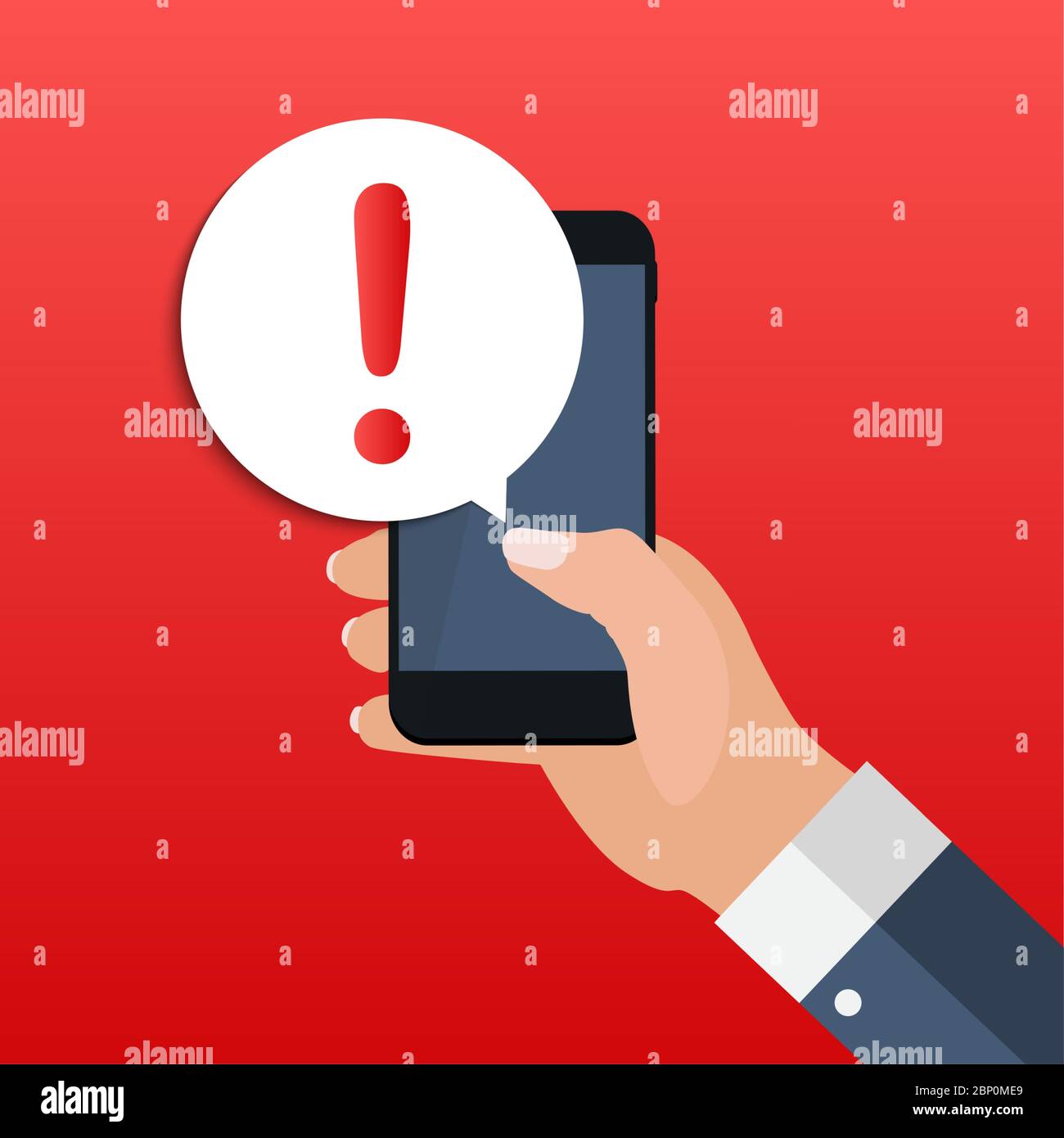 Alert message mobile notification on the smartphone screen concept ...