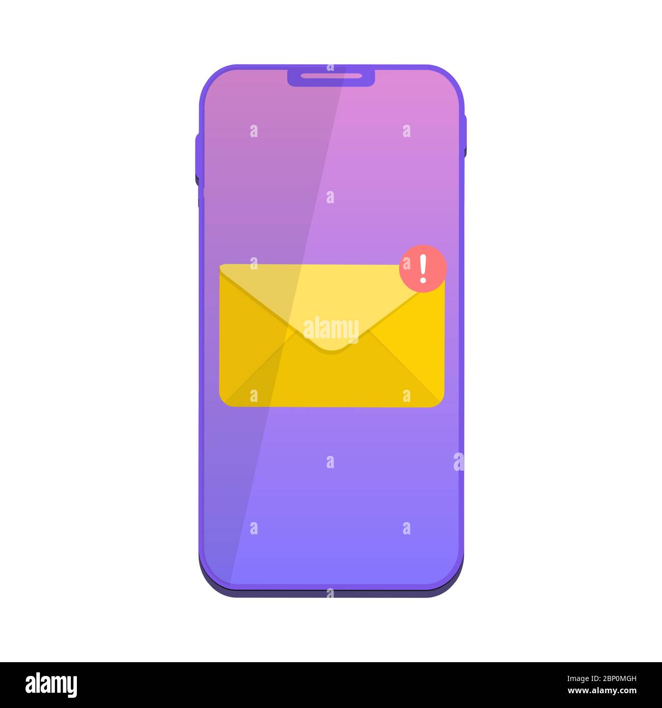 New Email on the smartphone screen notification concept. Vector ...