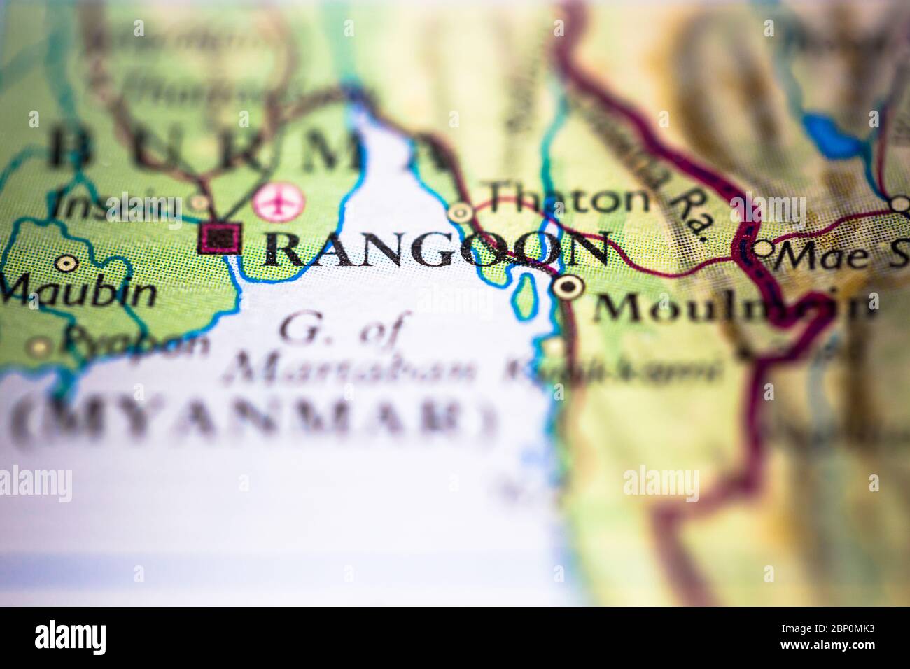 Yangon map hi-res stock photography and images - Alamy