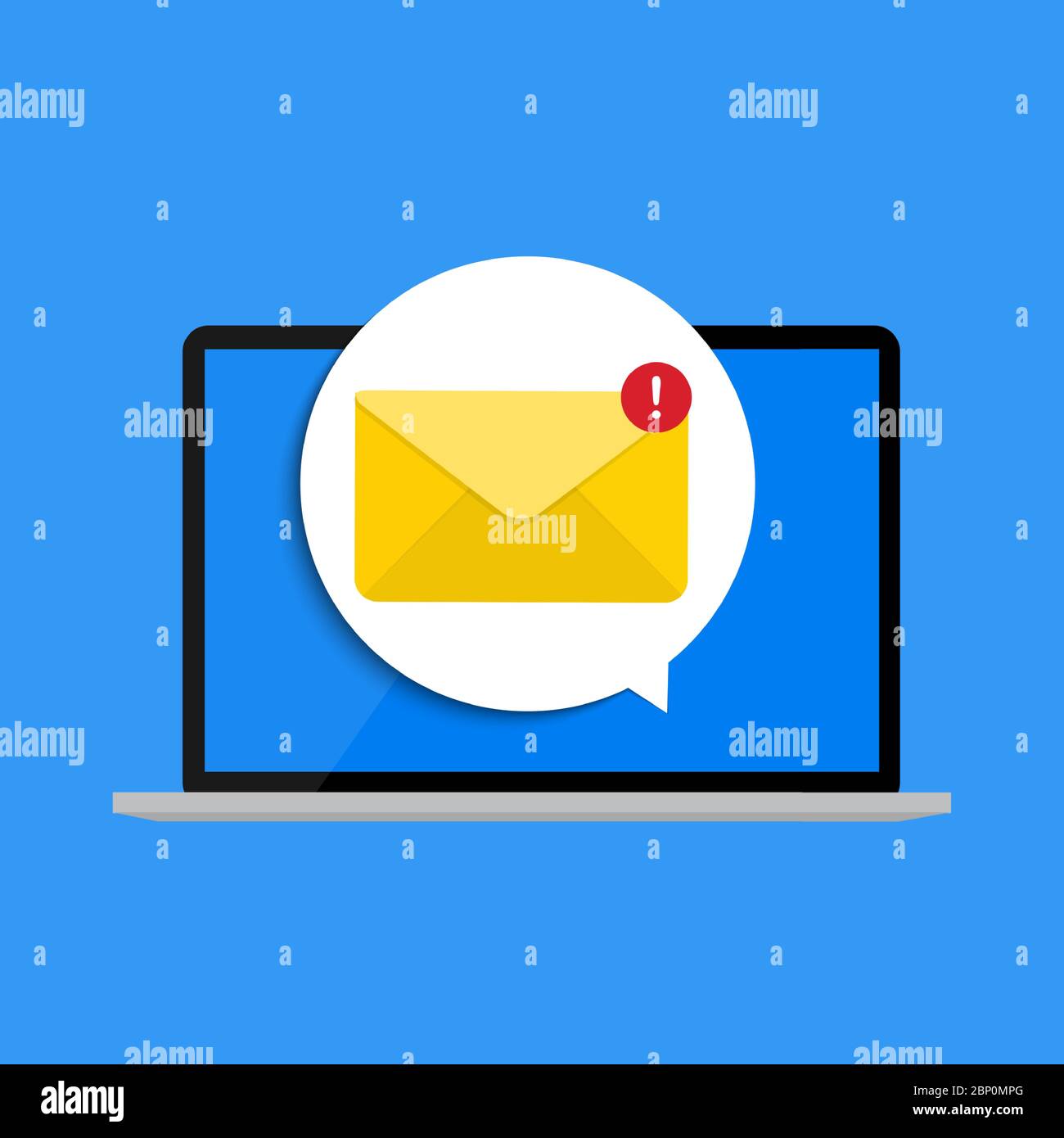 New Email on the laptop screen notification concept. Vector ...