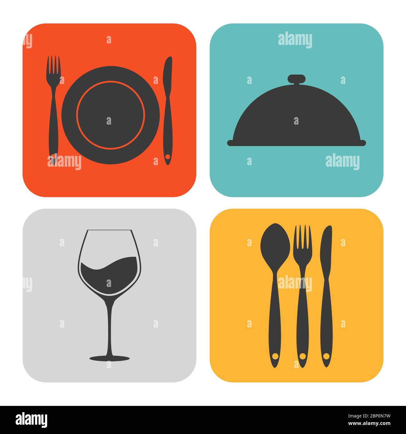 Food Icon Set for Web and Mobile Application. Vector Illustration Stock ...