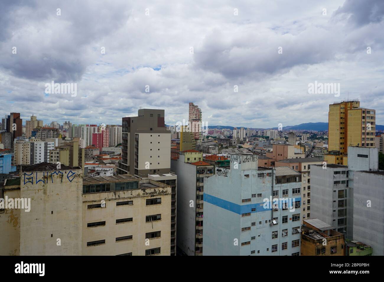 The view of Concrete Jungles of Sao Paulo, Brazil. The most populous ...