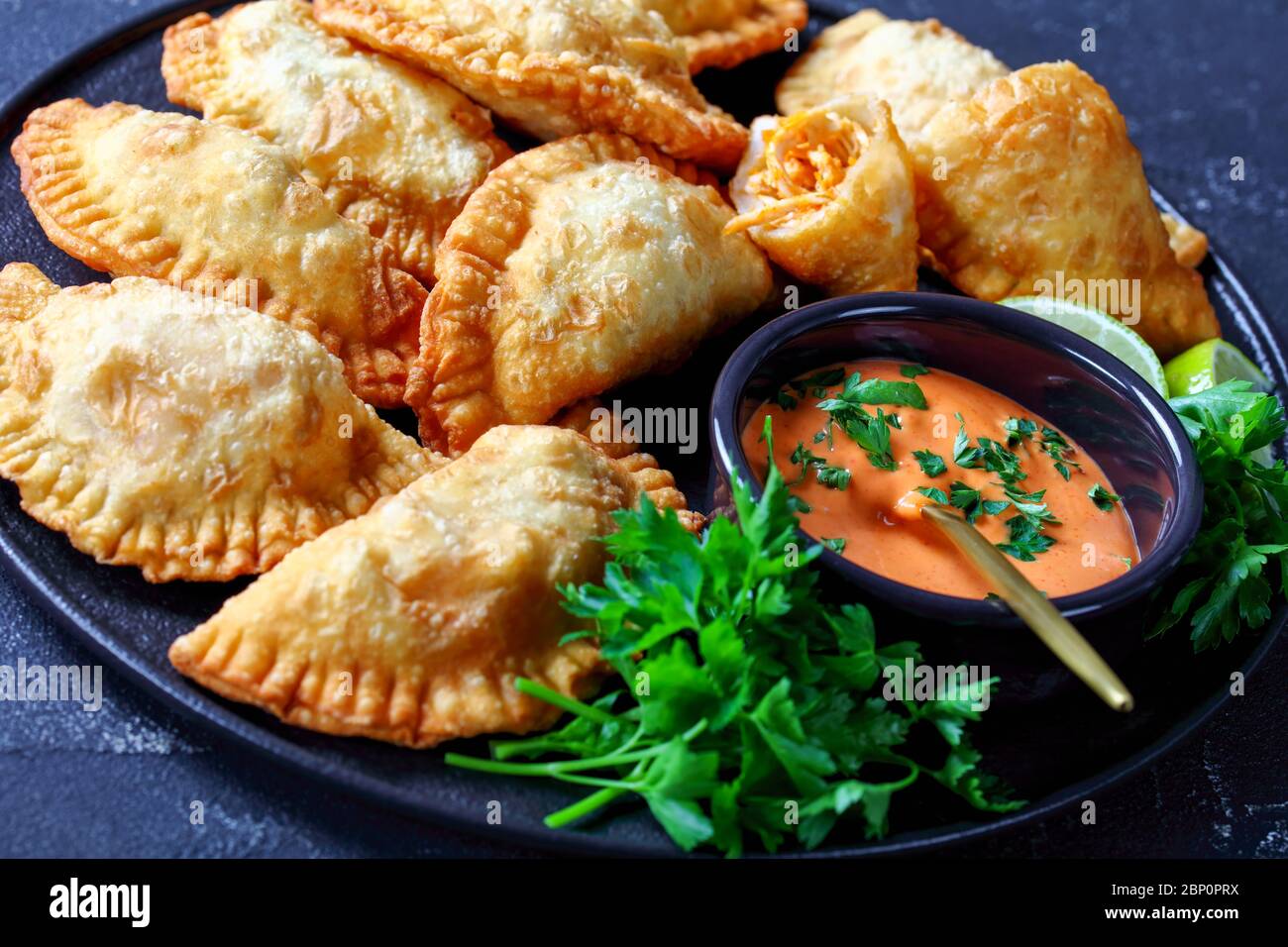 Close up empanadas on plate hi-res stock photography and images - Alamy