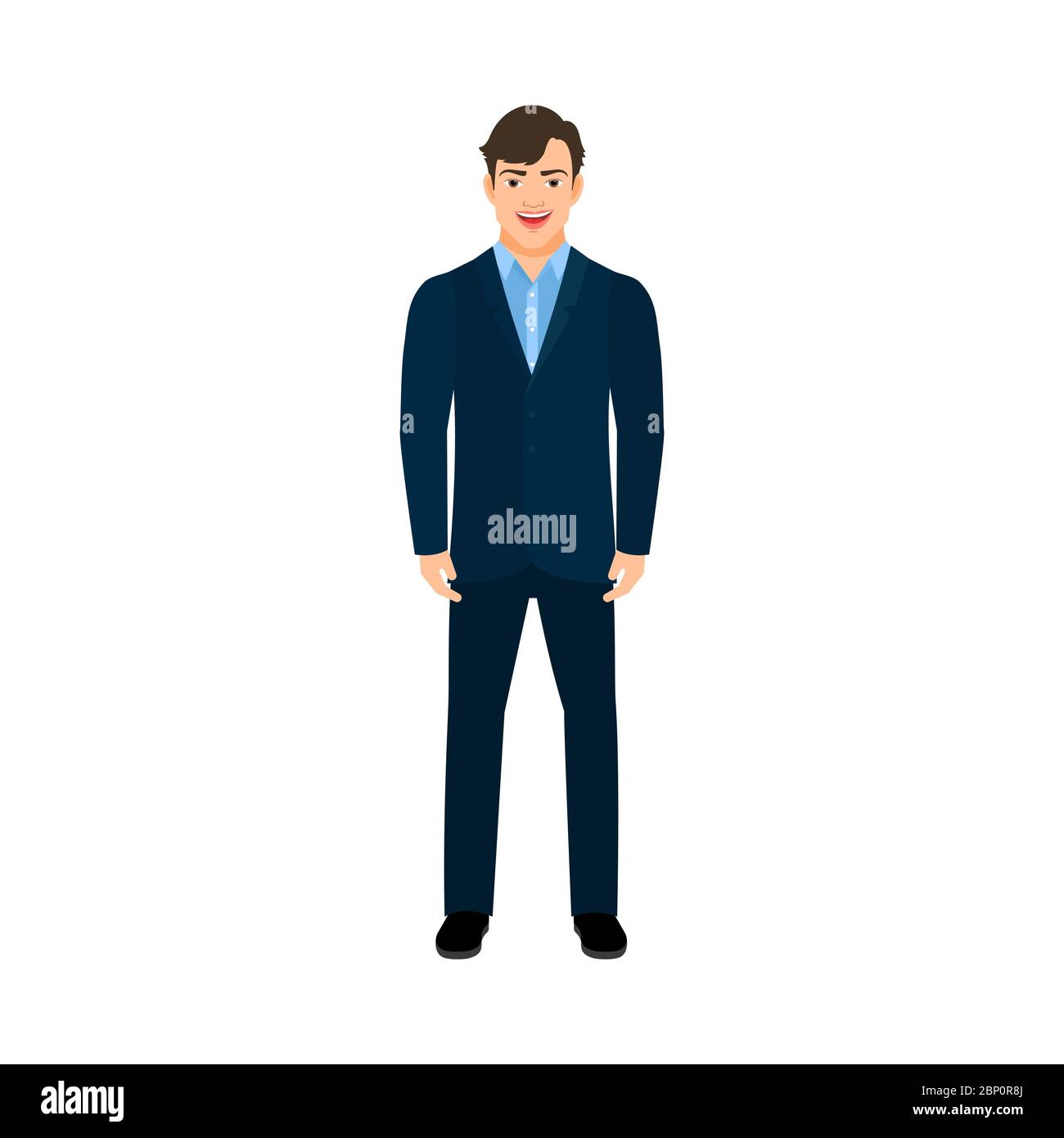 Young smiling middle manager isolated vector illustration on white ...