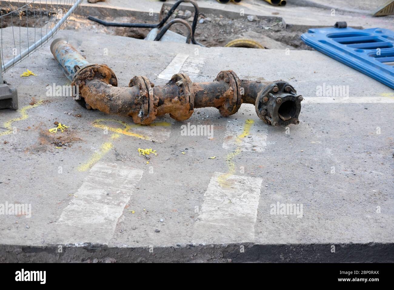 Gas pipe repair Stock Photo - Alamy