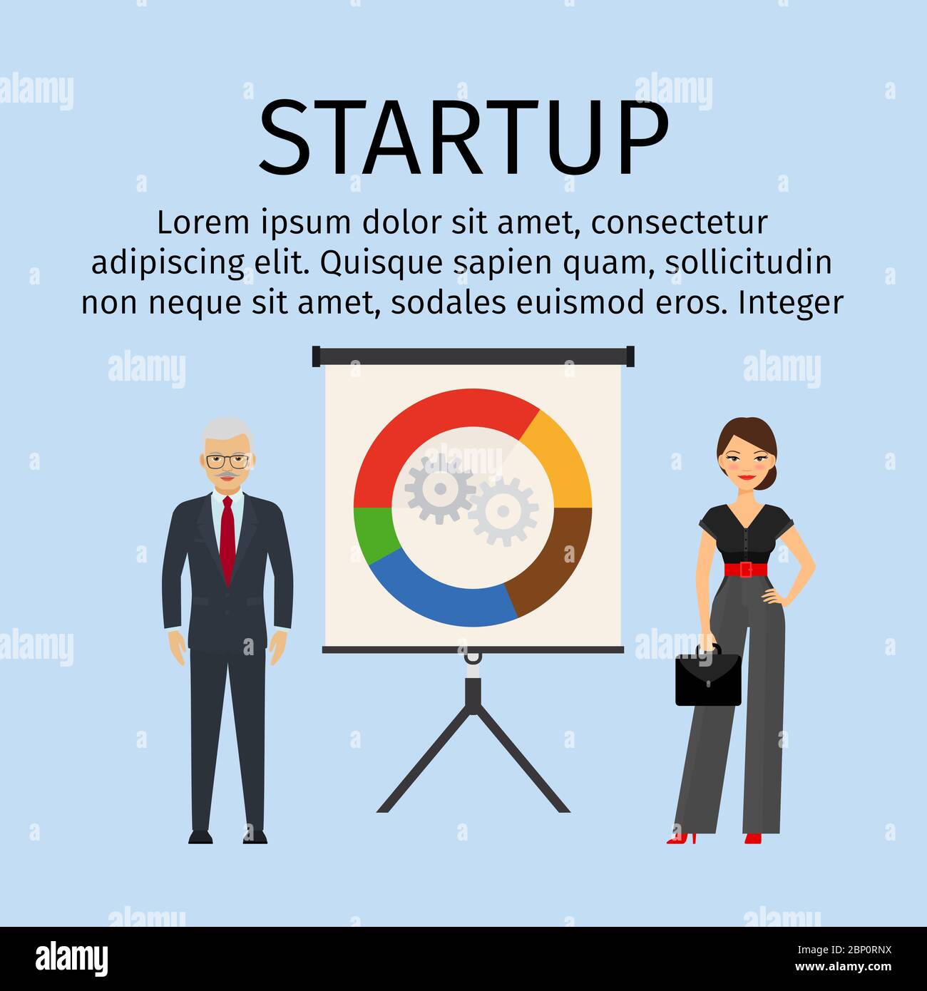 Startup infographic illustration with business people. Vector ...
