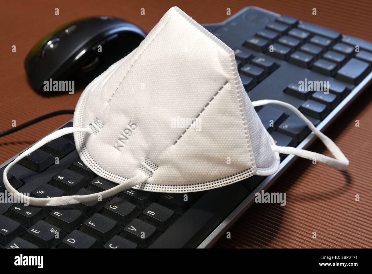 Smart working during Covid-19 or Coronavirus disease. Computer Keyboard ...