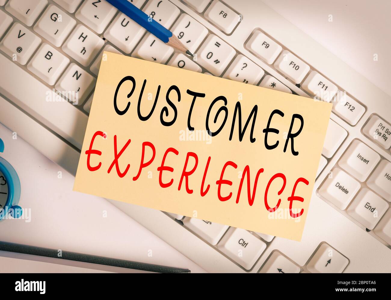Writing Note Showing Customer Experience Business Concept For Product Of Interaction Between