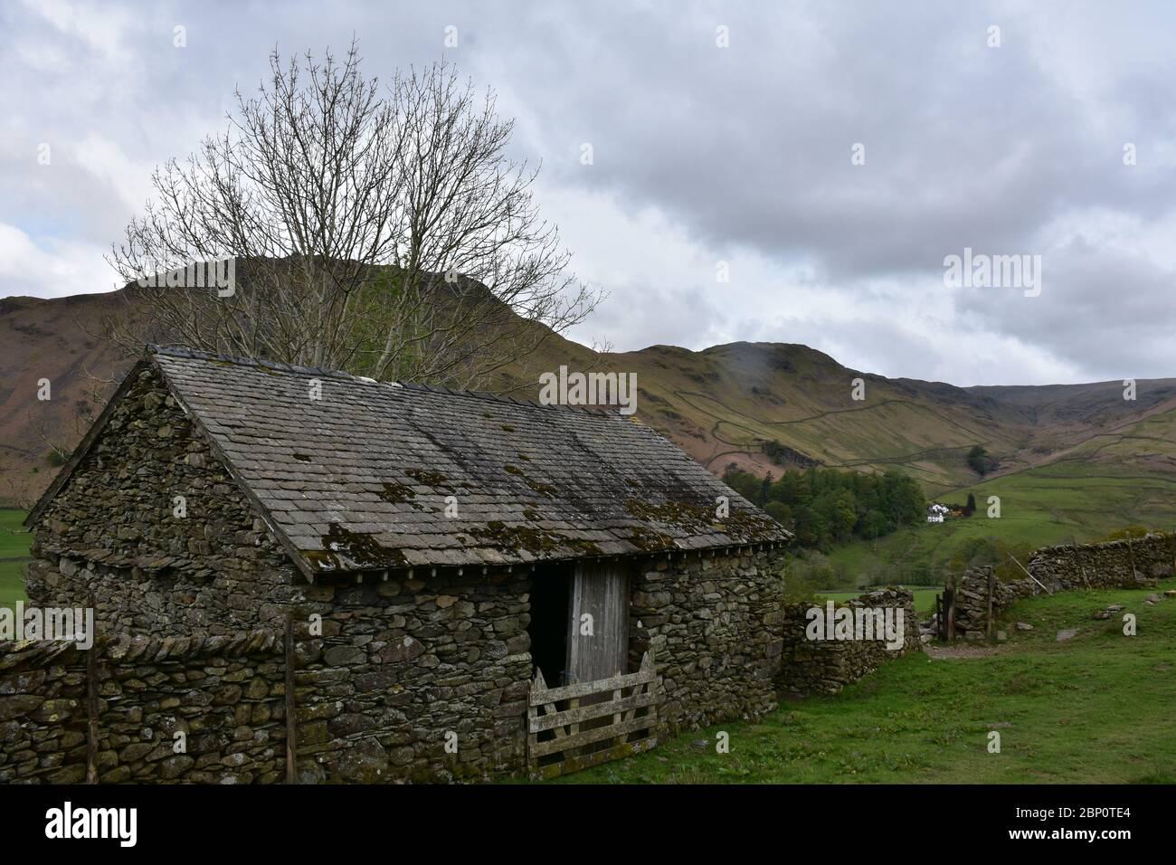 Beautiful old stone barn and pasture on farmland Stock Photo - Alamy