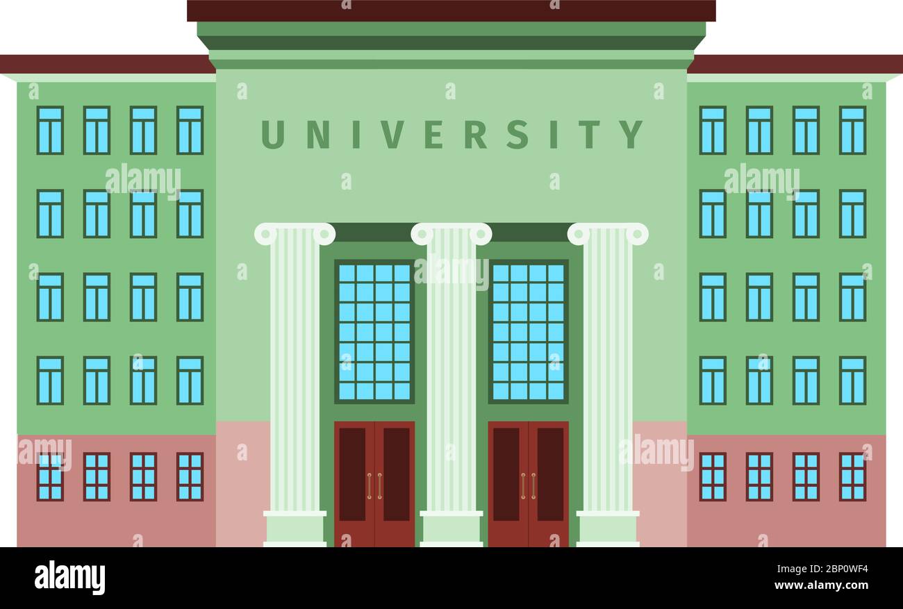 University green color building icon on white background. Vector ...
