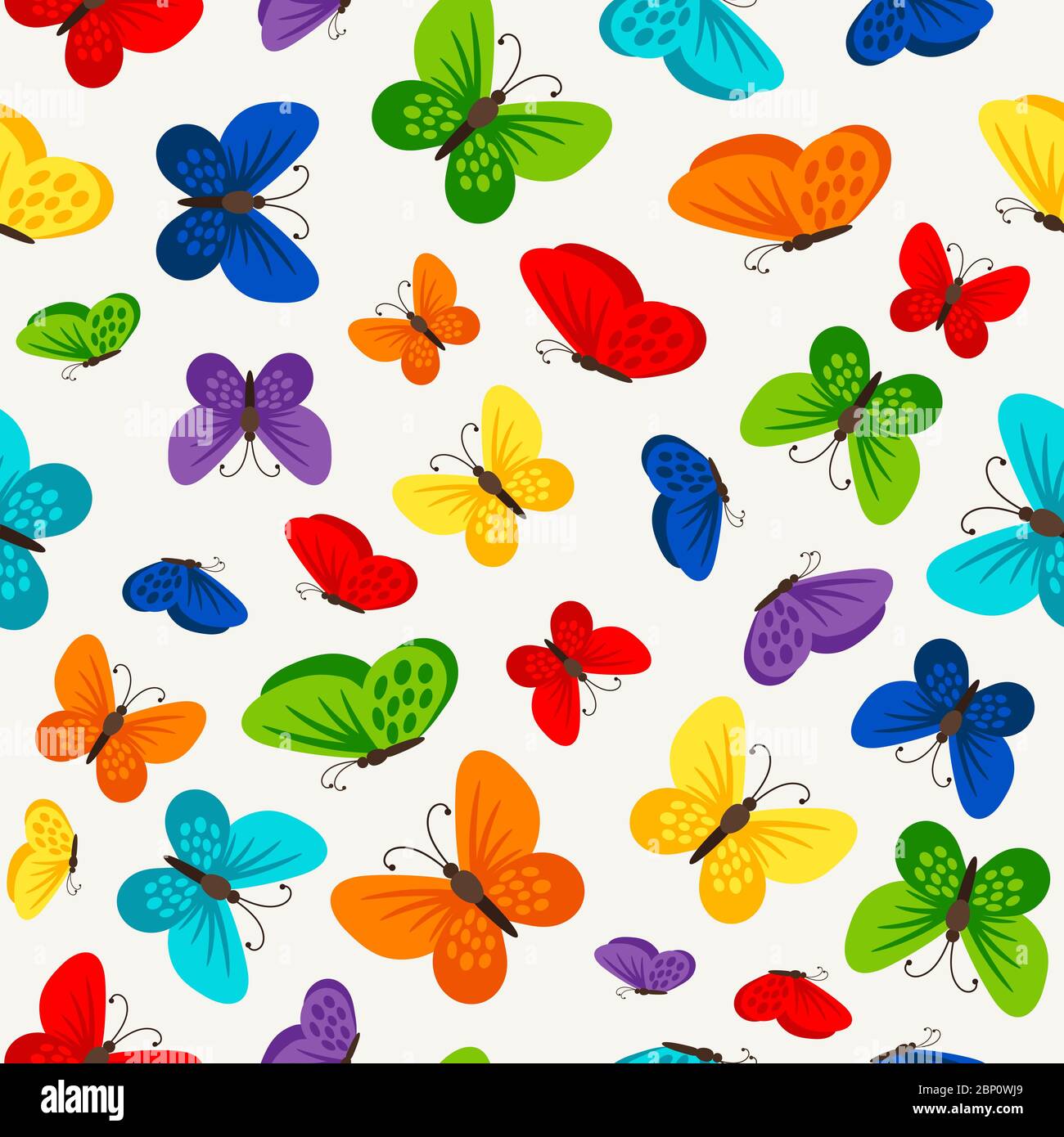 Colorful butterflies pattern design on white background. Vector ...