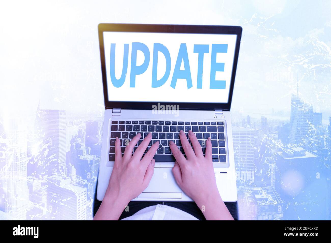 Word writing text Update. Business photo showcasing Make something more modern Adding new facts ...