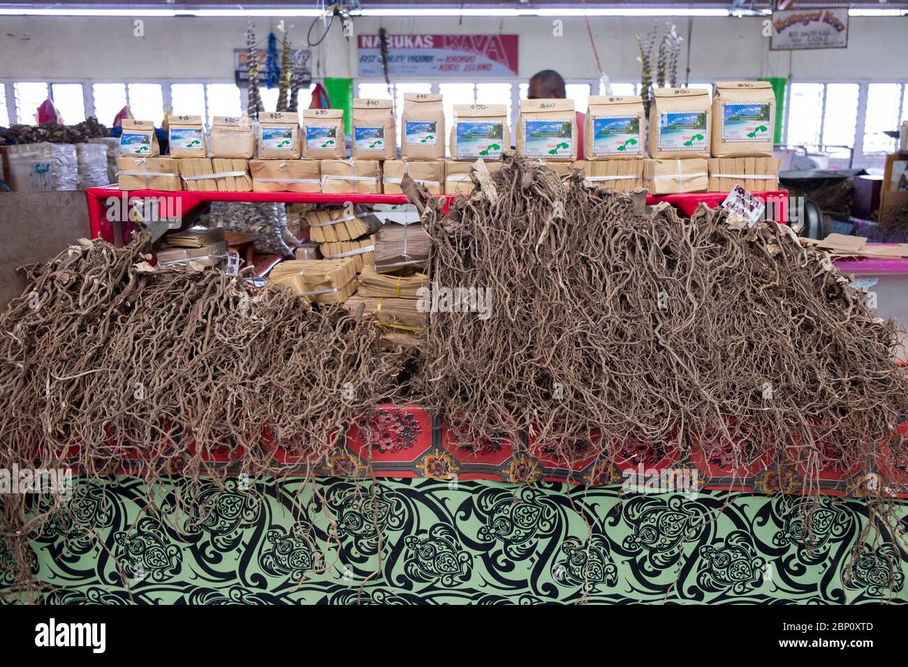 Kava roots for sale at the Suva market, Coral Coast, Viti Levu, Fiji ...