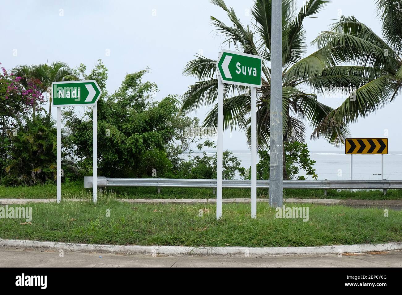 Traffic direction sign to Suva and Nadi in Korotogo, Viti Levu, Fiji ...