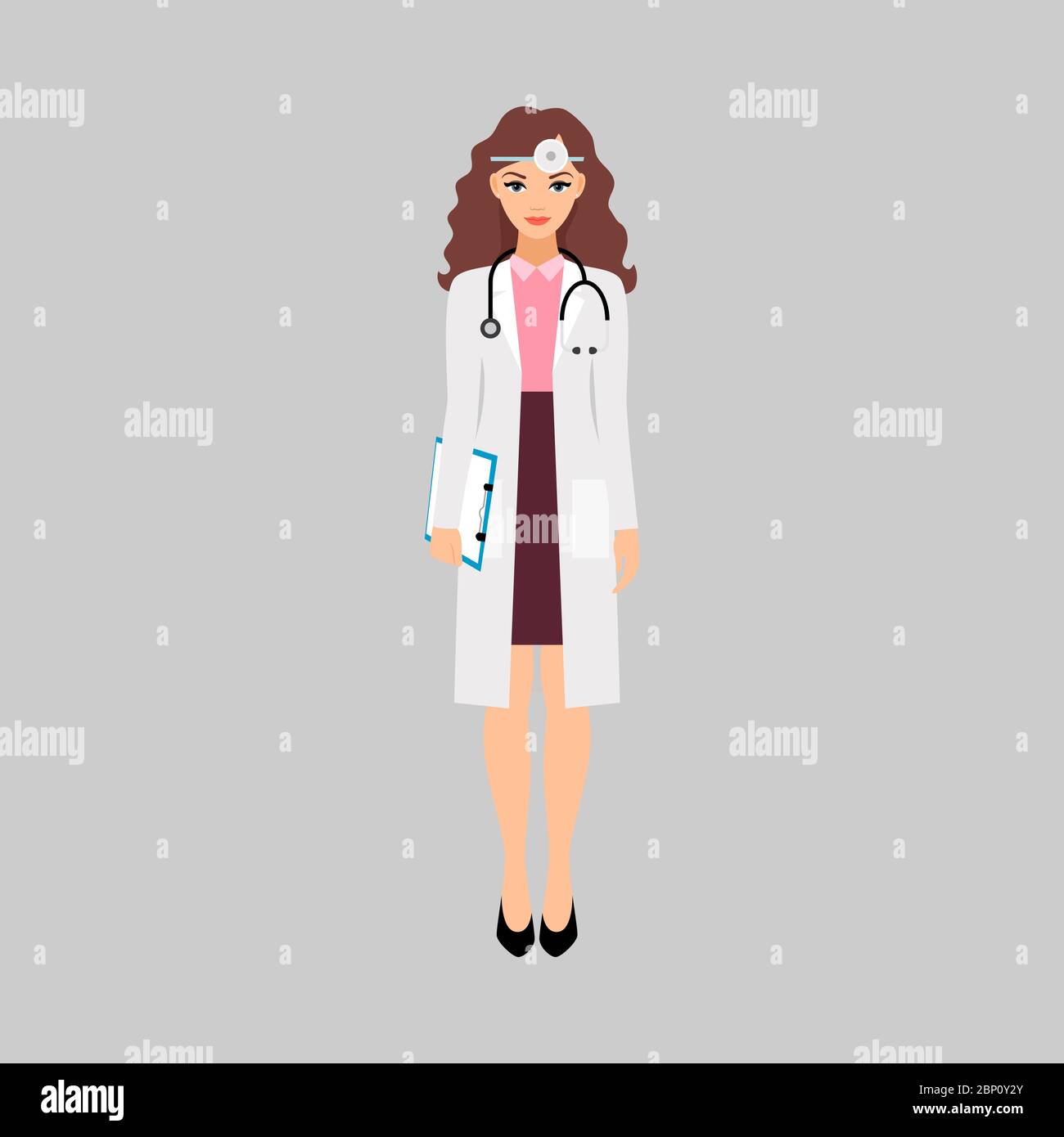 Female character of endocrinologist isolated vector illustration on ...