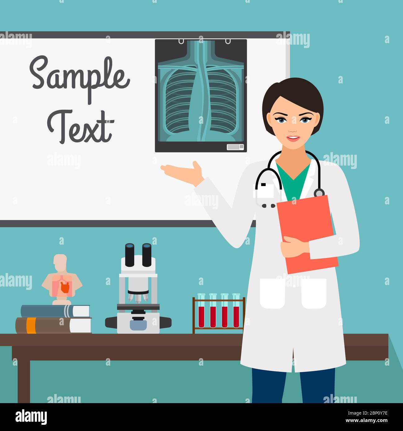 Medical team portrait doctor x ray Stock Vector Images - Alamy
