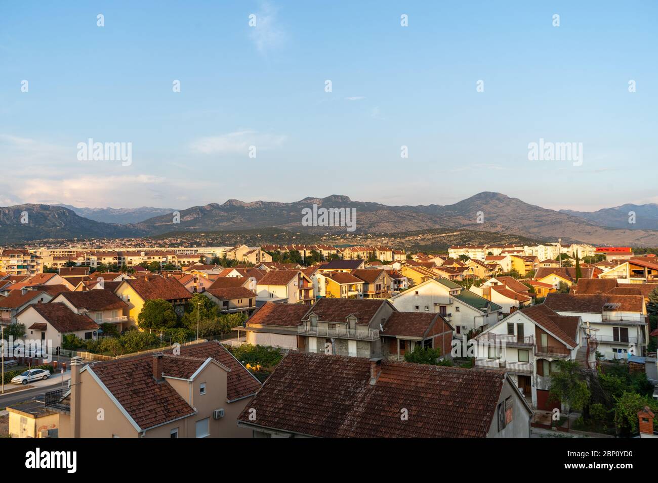 August 2019. The view of Podgorica, the capital city of Montenegro ...