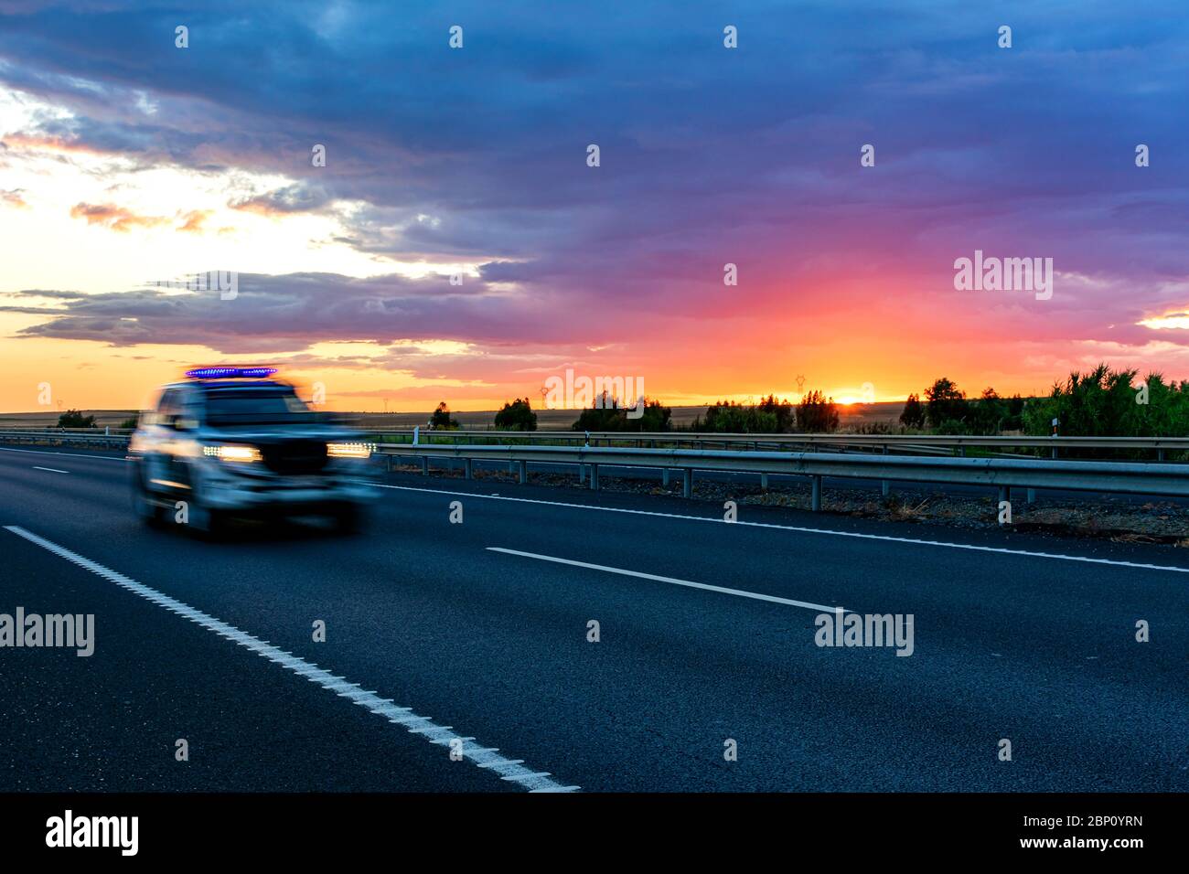 Car sunrise highway hi-res stock photography and images - Alamy