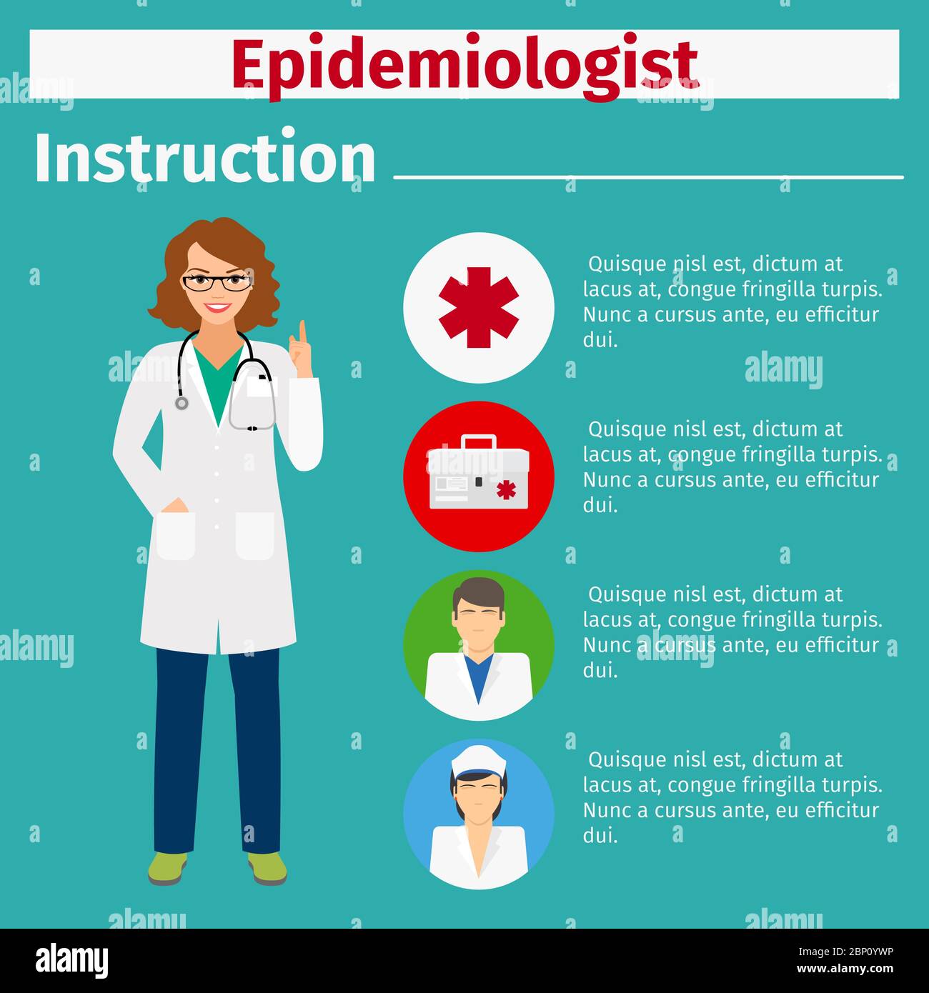 Medical equipment instruction manuals with icons for epidemiologist ...